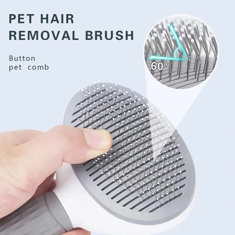 Pet Dog Brush Cat Comb Self Cleaning Pet Hair Remover Brush For Dogs C ...